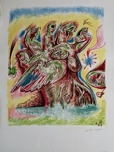 La Main Fertile/Fertile Hand - Rare Hand-Signed Lithograph in colors ...