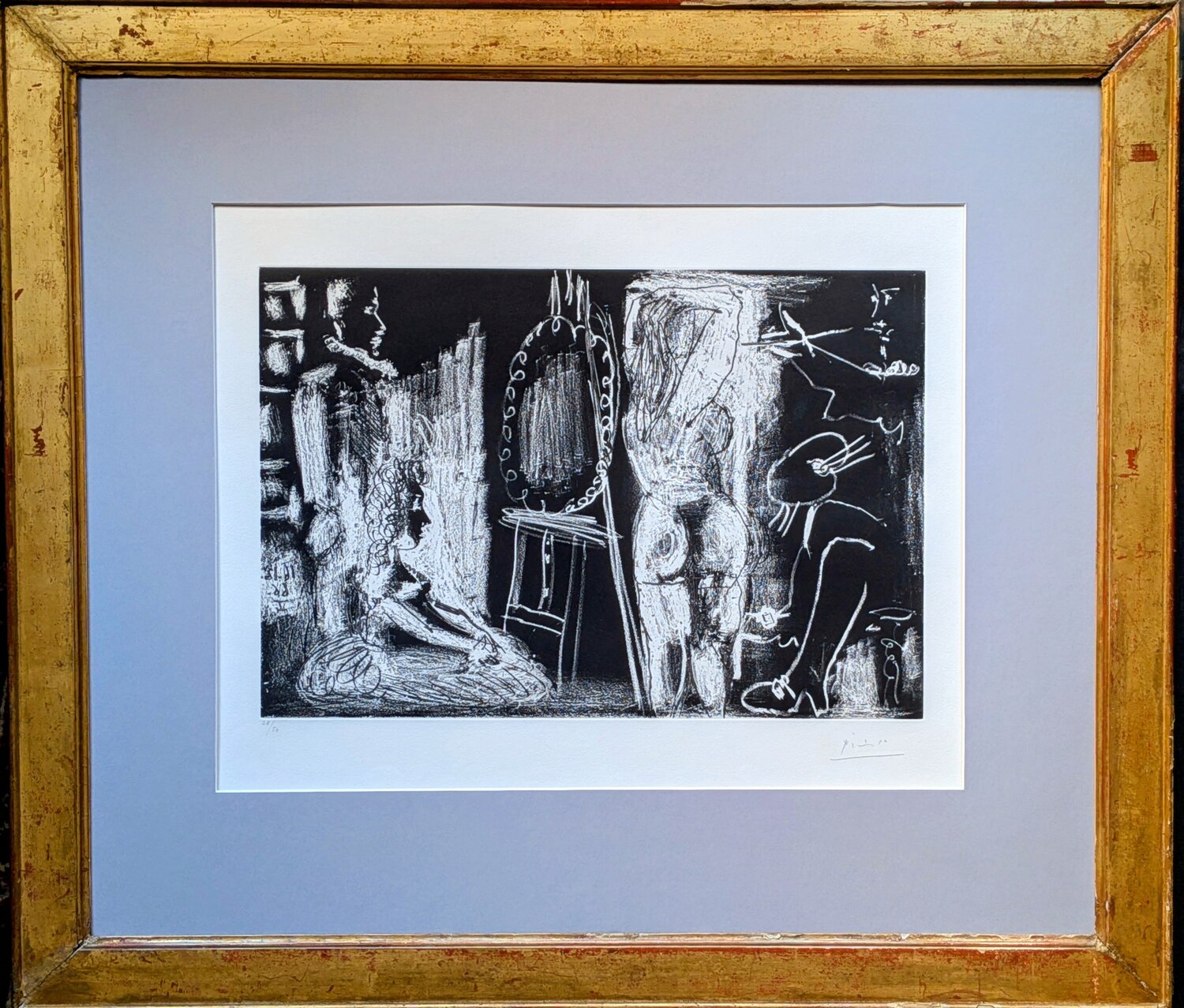 Visitors in the Artist Studio (Dans l'Atelier)-Hand-Signed Original ...