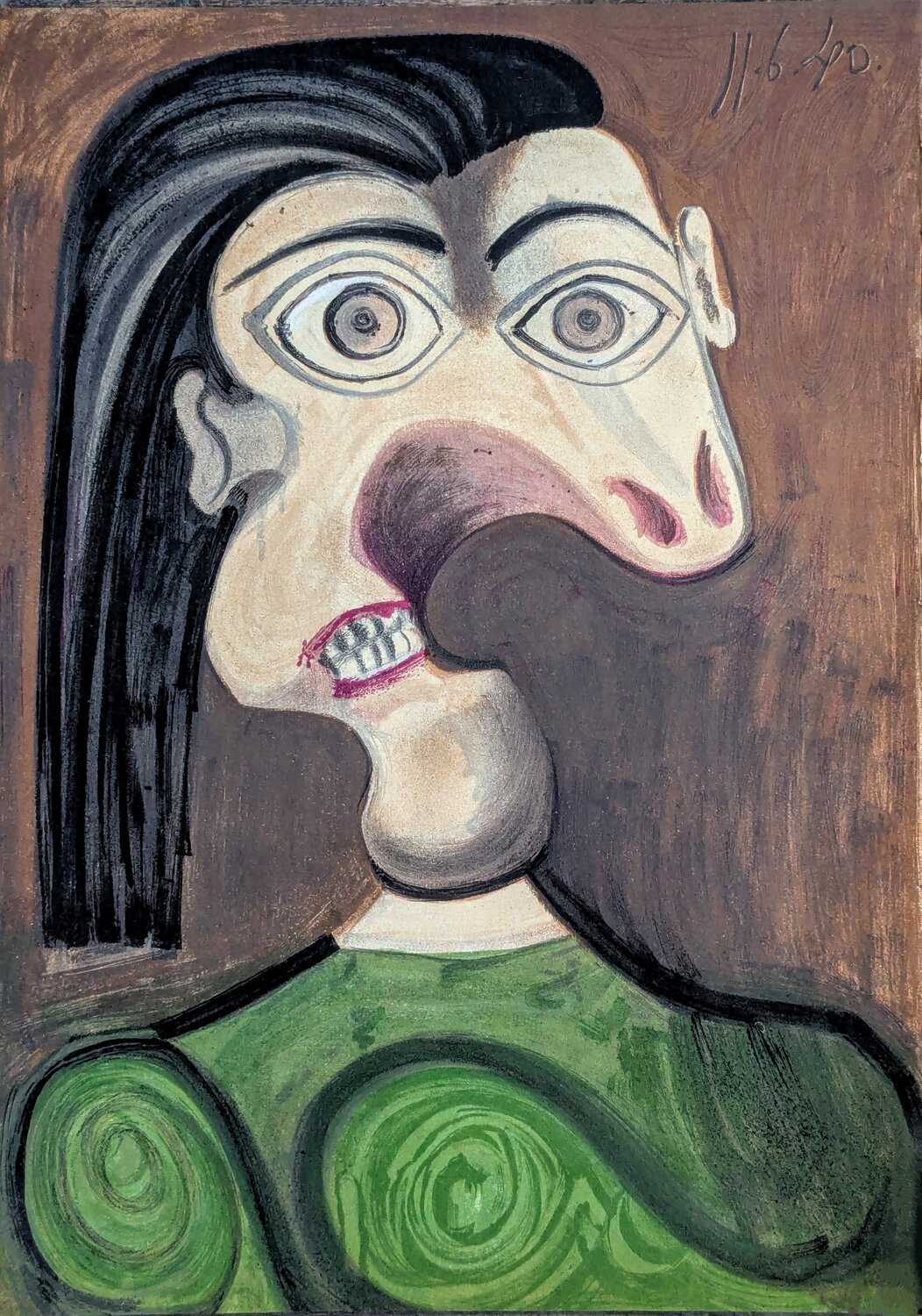 Dora Maar Portrait-Limited edition Photolithograph in colors, 1954 by Pablo Picasso (1956 ...