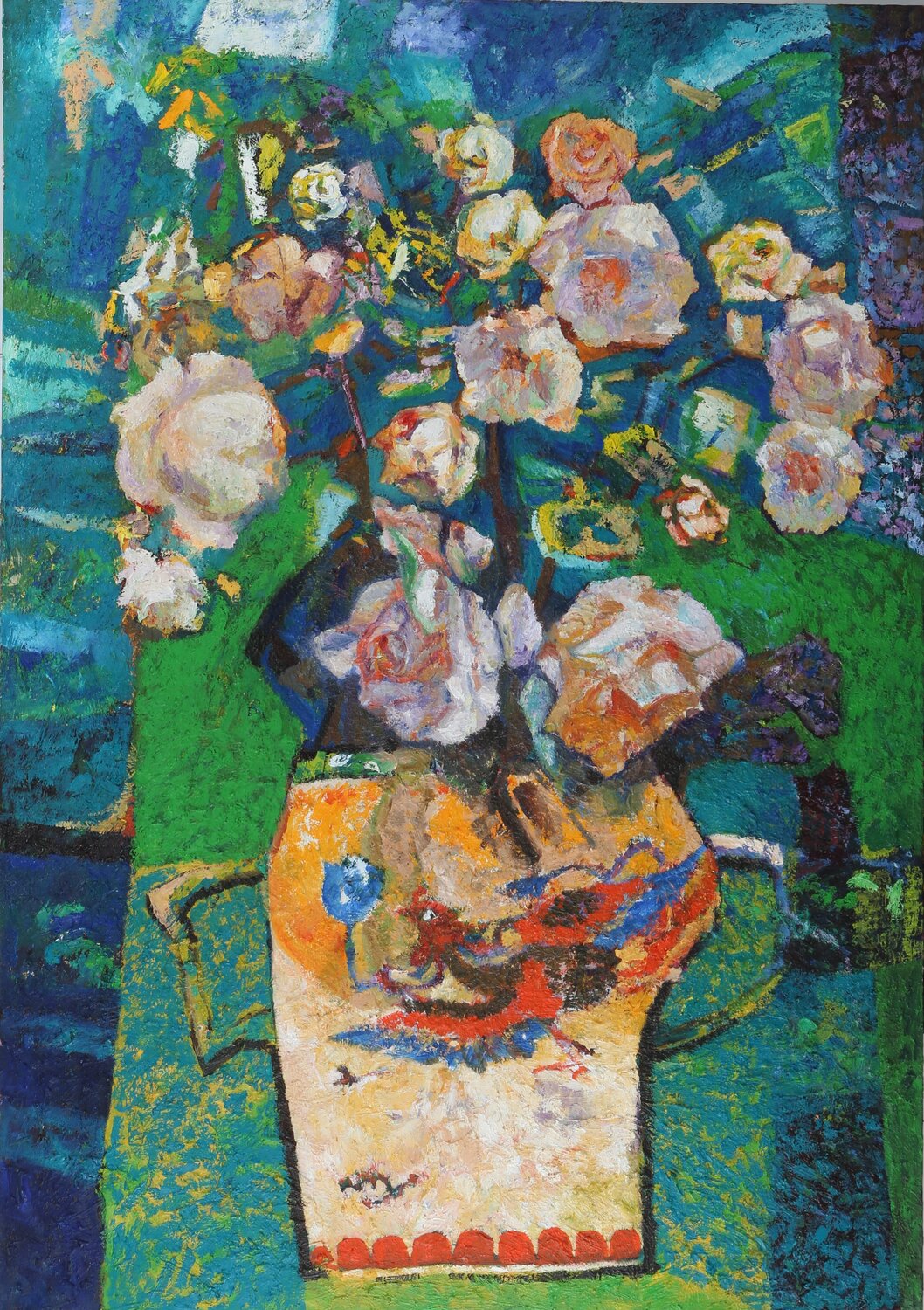 Fleur de rose de phan lâm (2025): Pintura Óleo en Tela - Singulart