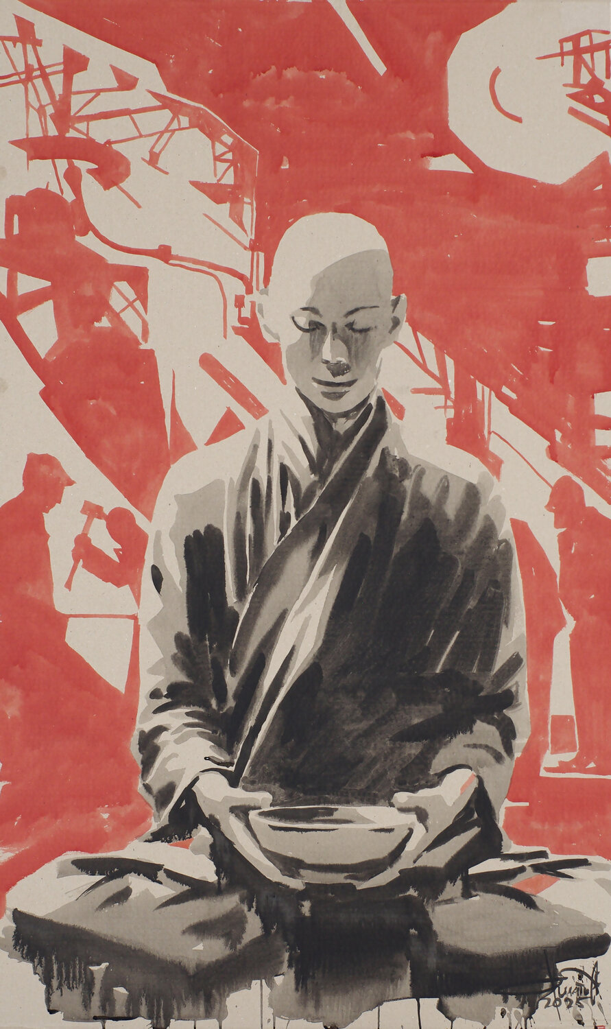 LaBor by Dima Filatov (2025) : Painting Watercolor, Ink on Cardboard - Singulart