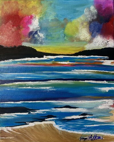 Tidal Dreams by TONYA ATKINS (2024) : Painting Acrylic, Pencil on ...