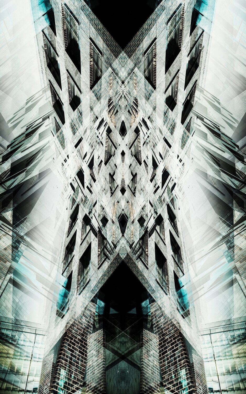 An architectural abstraction in Hamburg, intertwined forms and details ...