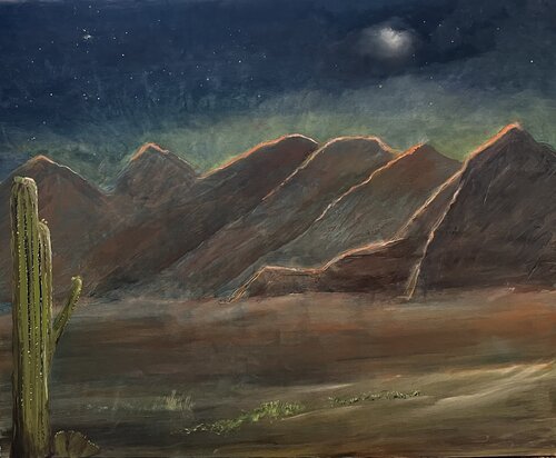 Desert Moons Embrace - Oil on Linen - Gallery Wrap Canvas by Avril ...