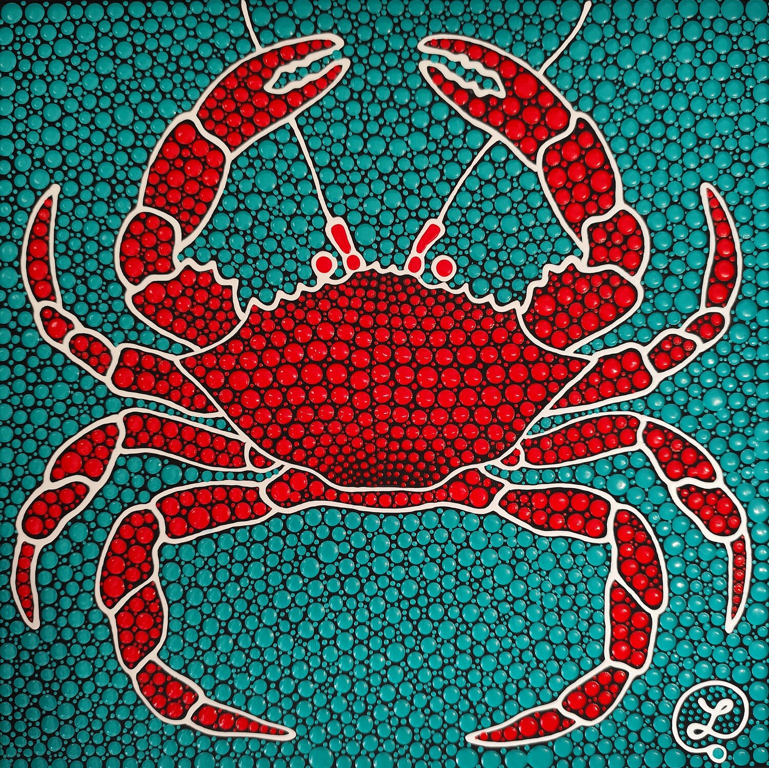 Red Crab by Oxana Lazari (2025) : Painting Acrylic on Canvas - Singulart