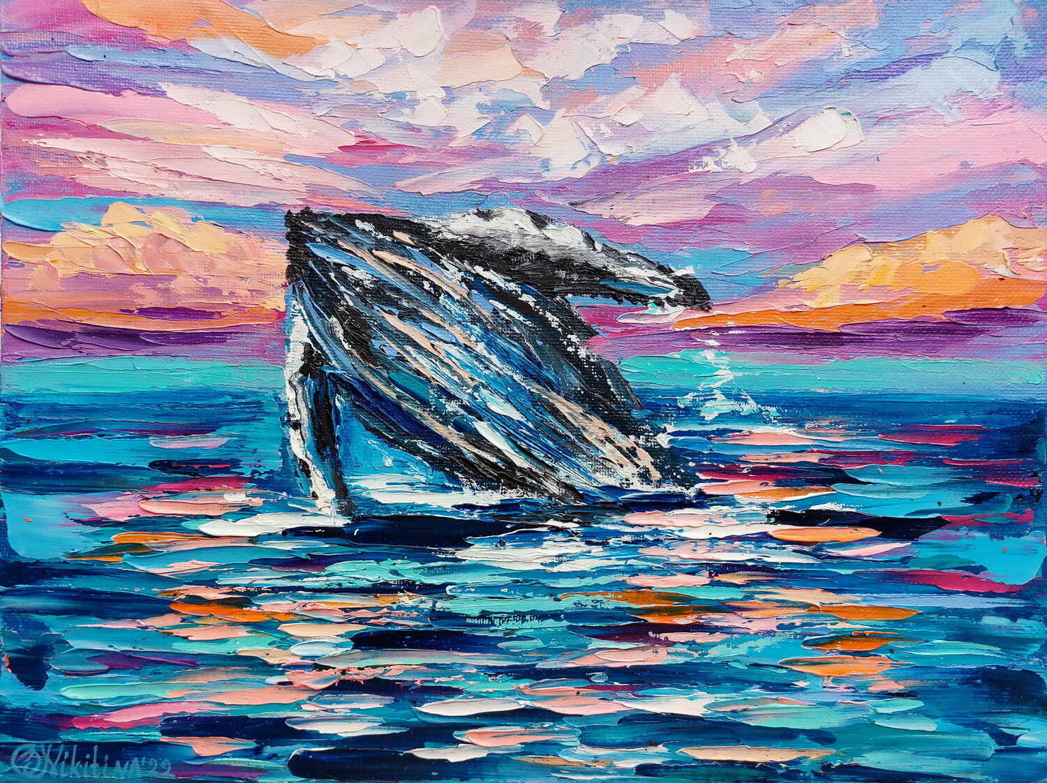 Humpback Whale Breaching Drawing