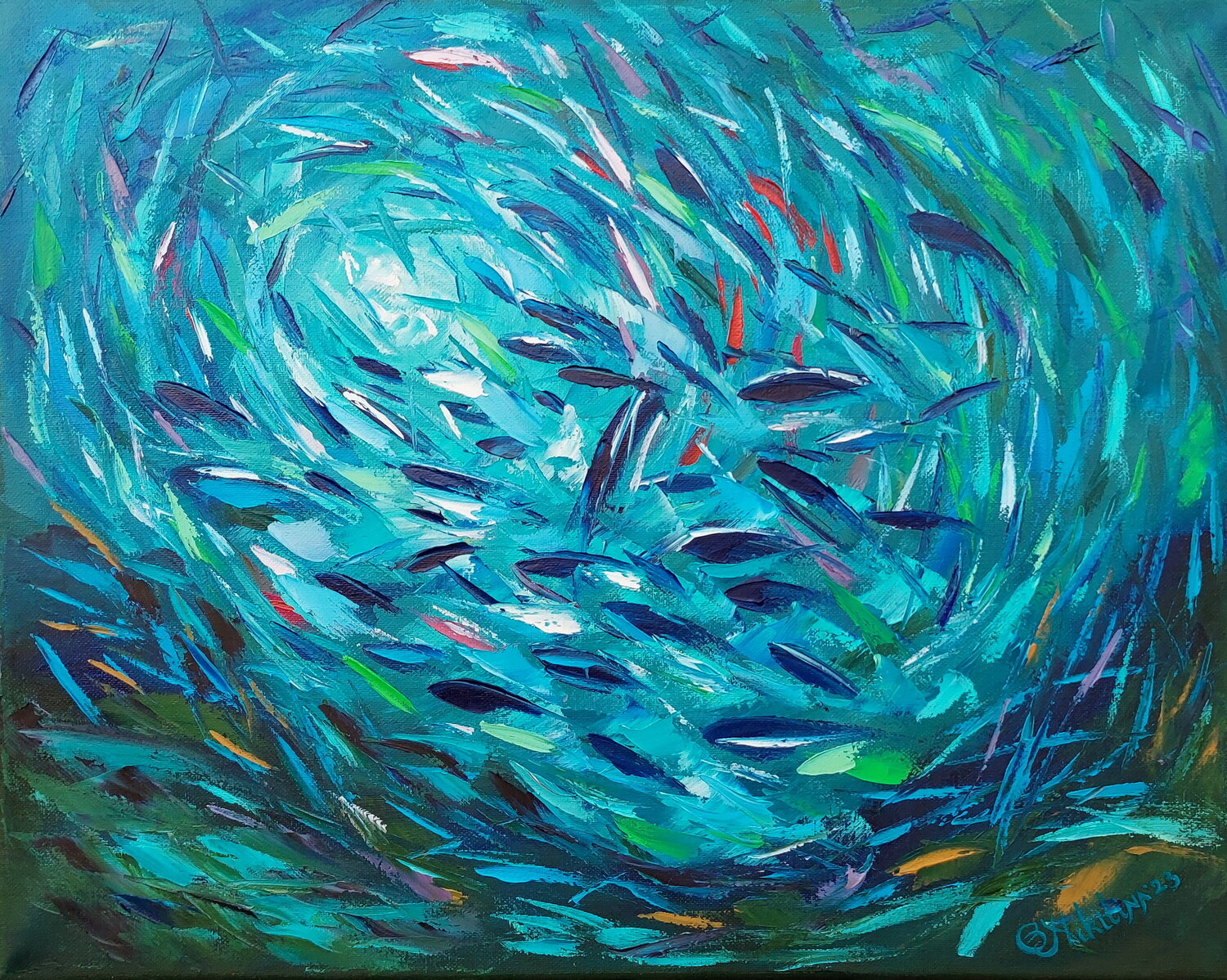 Abstract Fish Painting