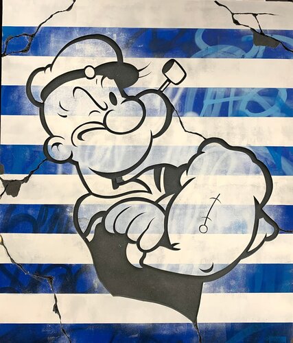 Popeye by Jeremy Ferreira (2023) : Painting Spray Paint, Resin - Singulart