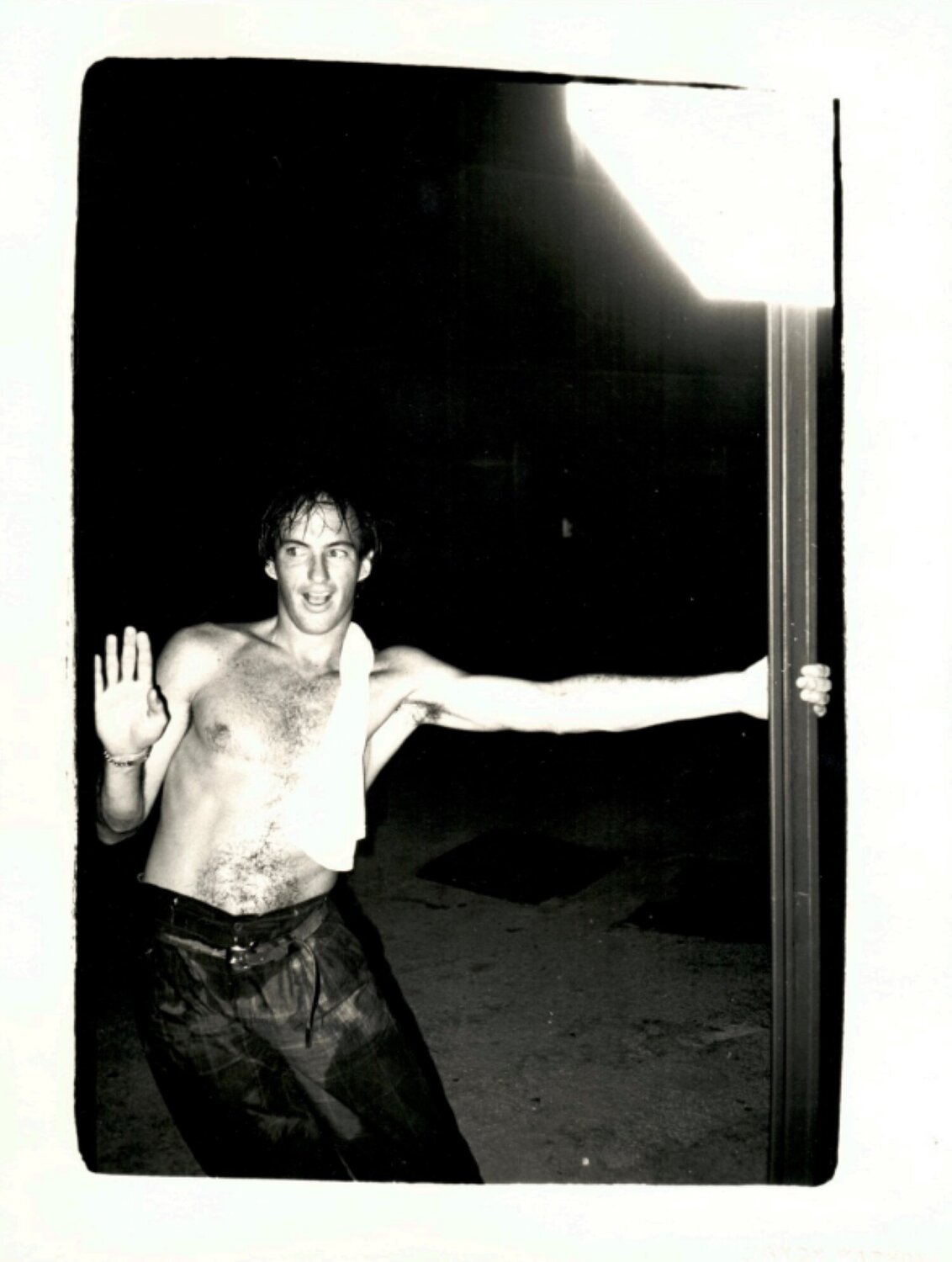 Jon Gould Shirtless at Night in Palm Beach by Andy Warhol (1982) : Photography Hybrid on Paper ...