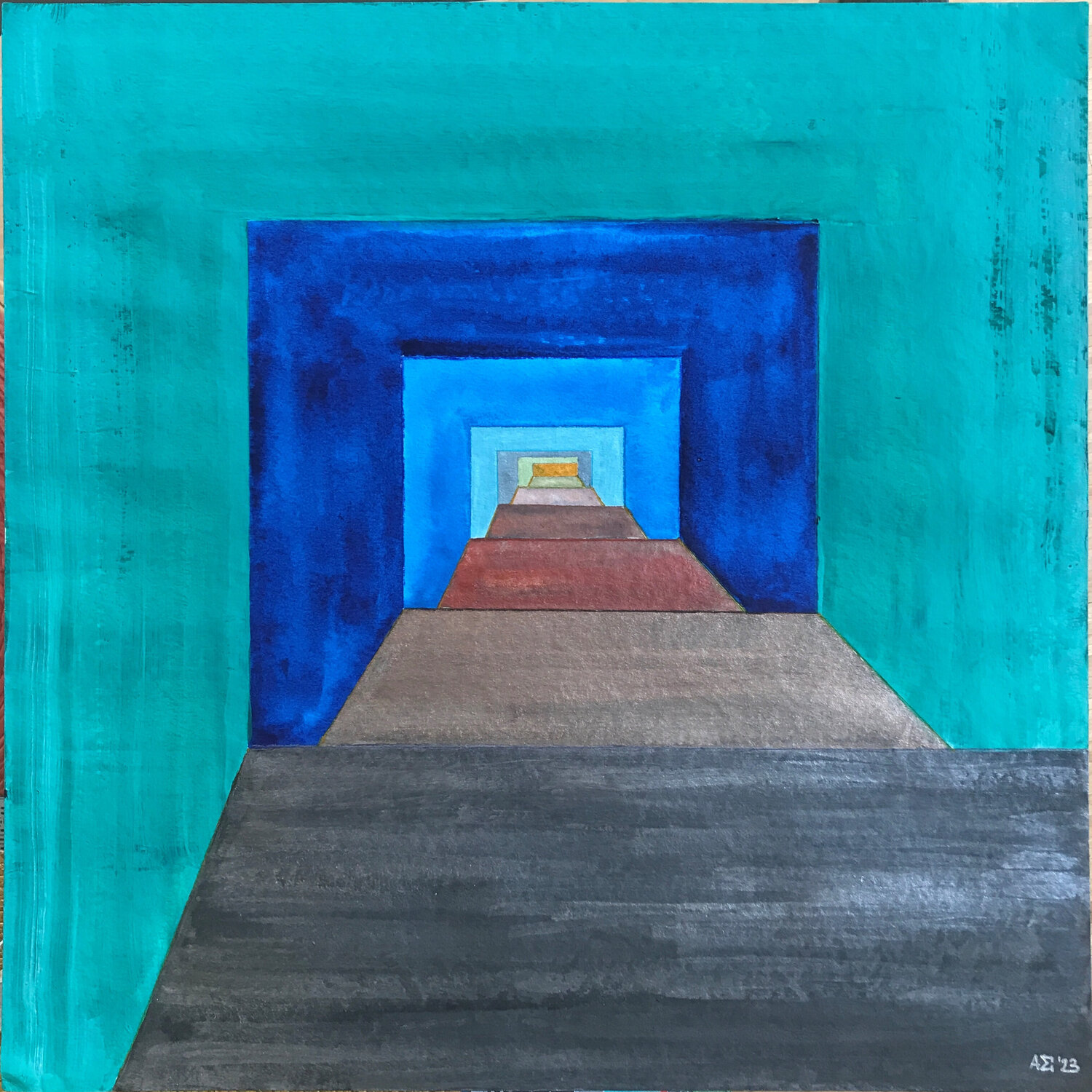 Raumspirale by Siegmar Ahlvers (2023) : Painting Watercolor on Paper ...