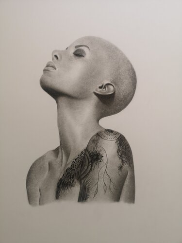 Num 6 by Fantine Samaha (2022) : Drawing Pencil, Charcoal on Paper ...