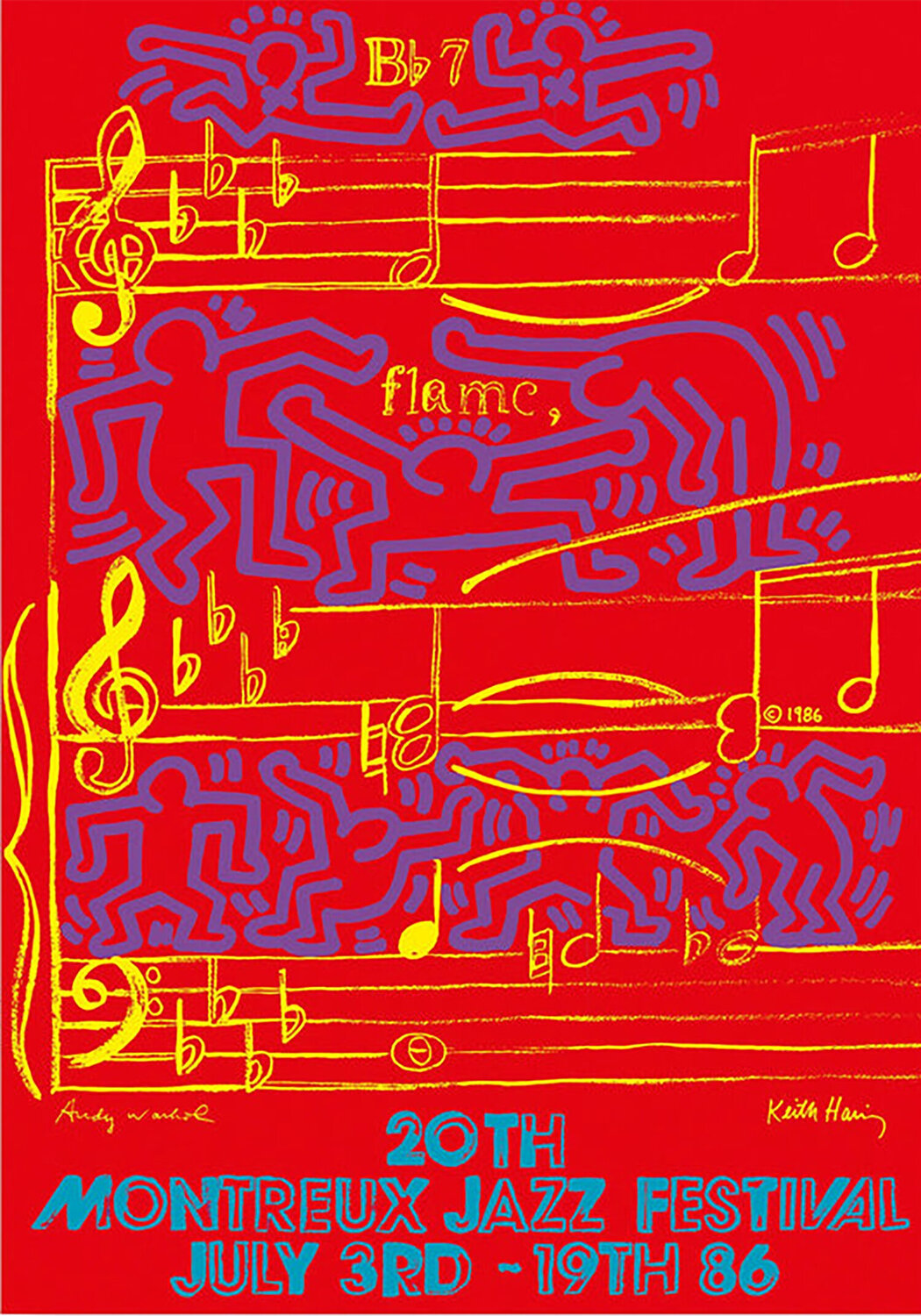 Dancing on Music Sheet by Keith Haring (1986) : Other Media Screen ...
