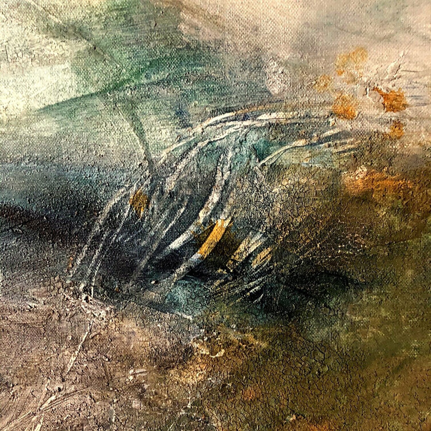 DER RHEIN, OUVERTURE von Barbara Schauß (2021): Malerei Acryl, Füller ...