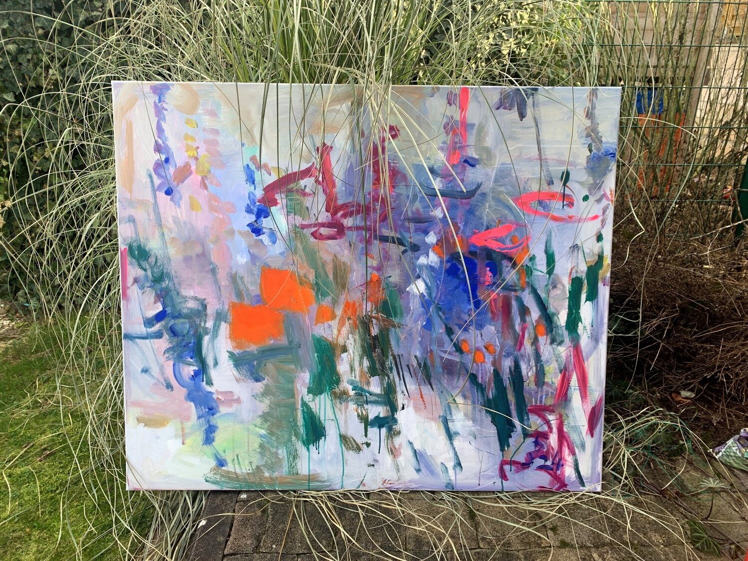 GARDEN PARTY von Barbara Schauß (2024): Malerei Acryl, Pigmente auf ...