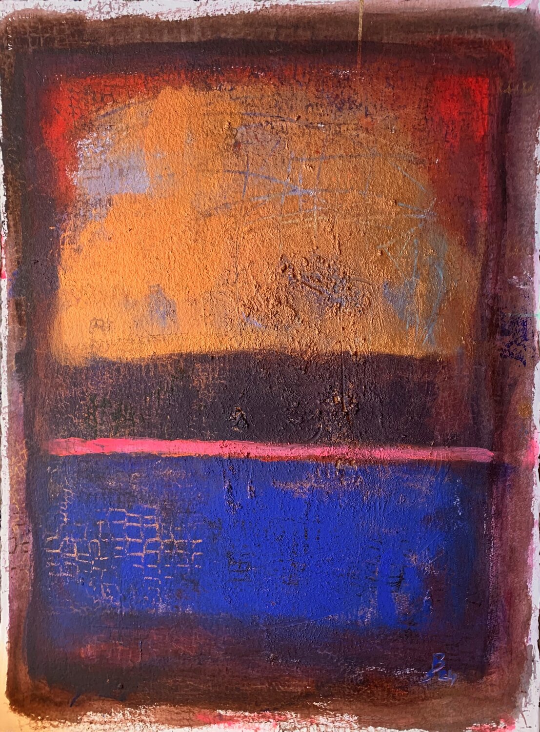 MARK FEELS BLUE von Barbara Schauß (2024): Malerei Acryl, Erde auf ...