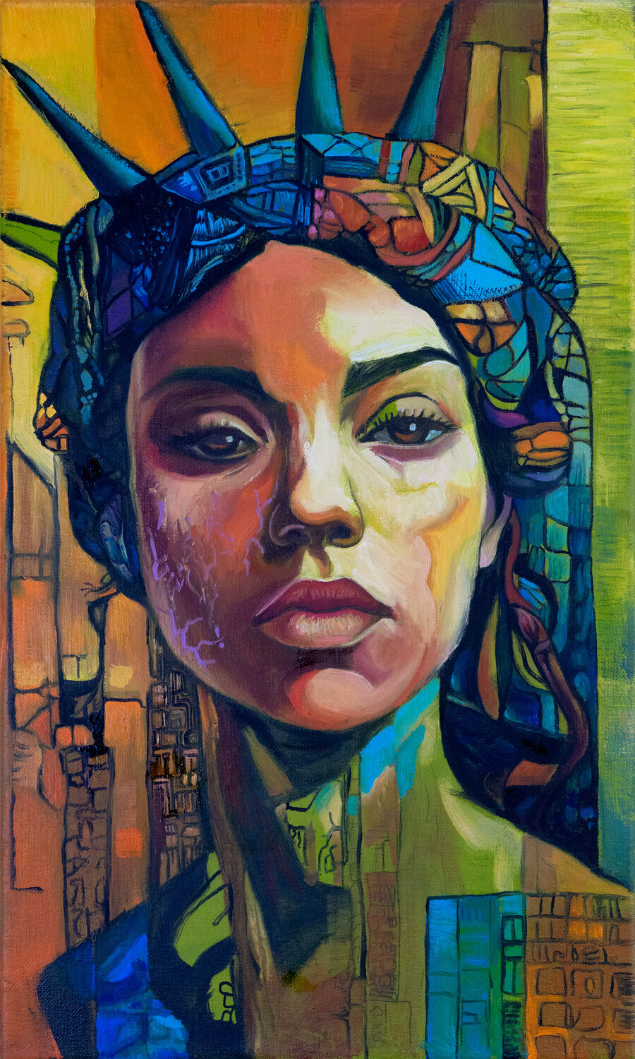 Fine Art Print: Fractured Liberty (Lady Democracy III) door Cornelia Es ...