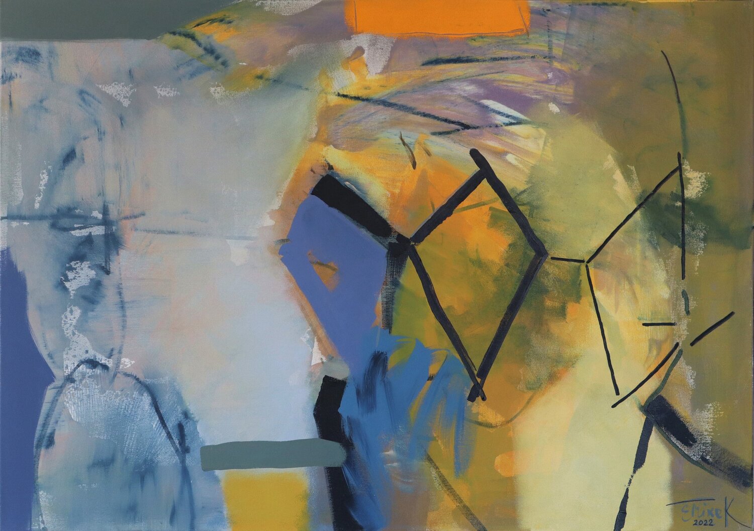 Amber theme by Erika Kumerova (2022) : Painting Acrylic on Canvas ...