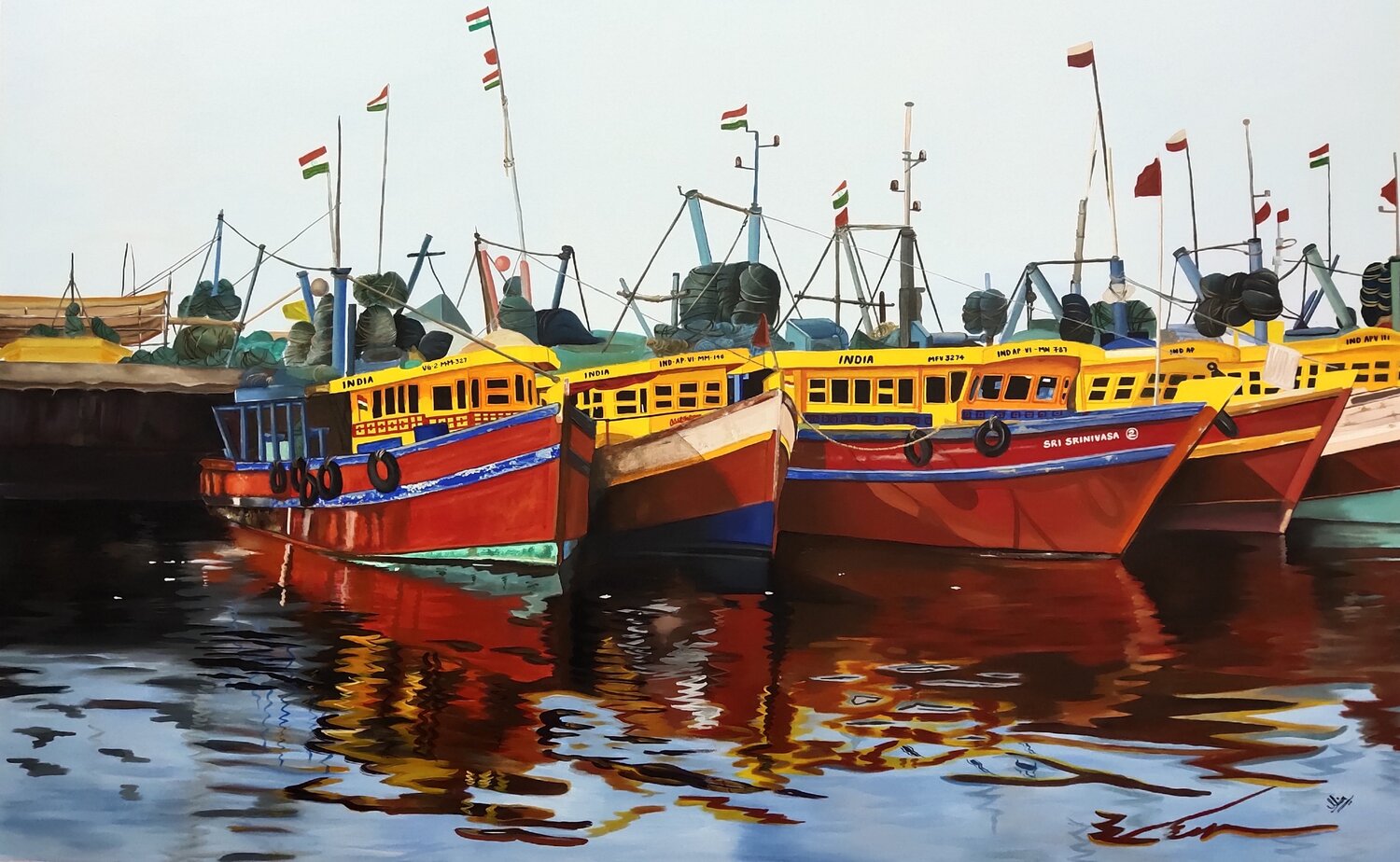 vizag harbour de D Shiva Prasad Reddy (2022): Pintura Acrílico en ...