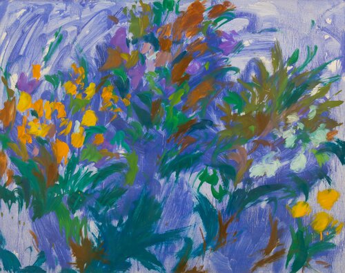 Flower Bush by Robert Nizamov (2015) : Painting Oil on Cardboard ...