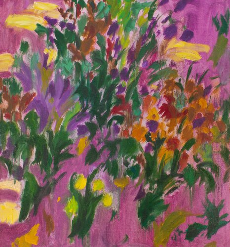 Flower Bush by Robert Nizamov (2015) : Painting Oil on Cardboard ...
