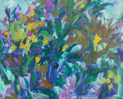 Flower Bush by Robert Nizamov (2015) : Painting Oil on Cardboard ...
