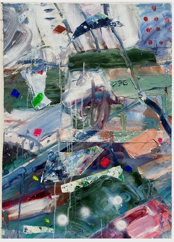Fragment 2 by Stephen Linsteadt (2022) : Painting Oil, Collage on ...