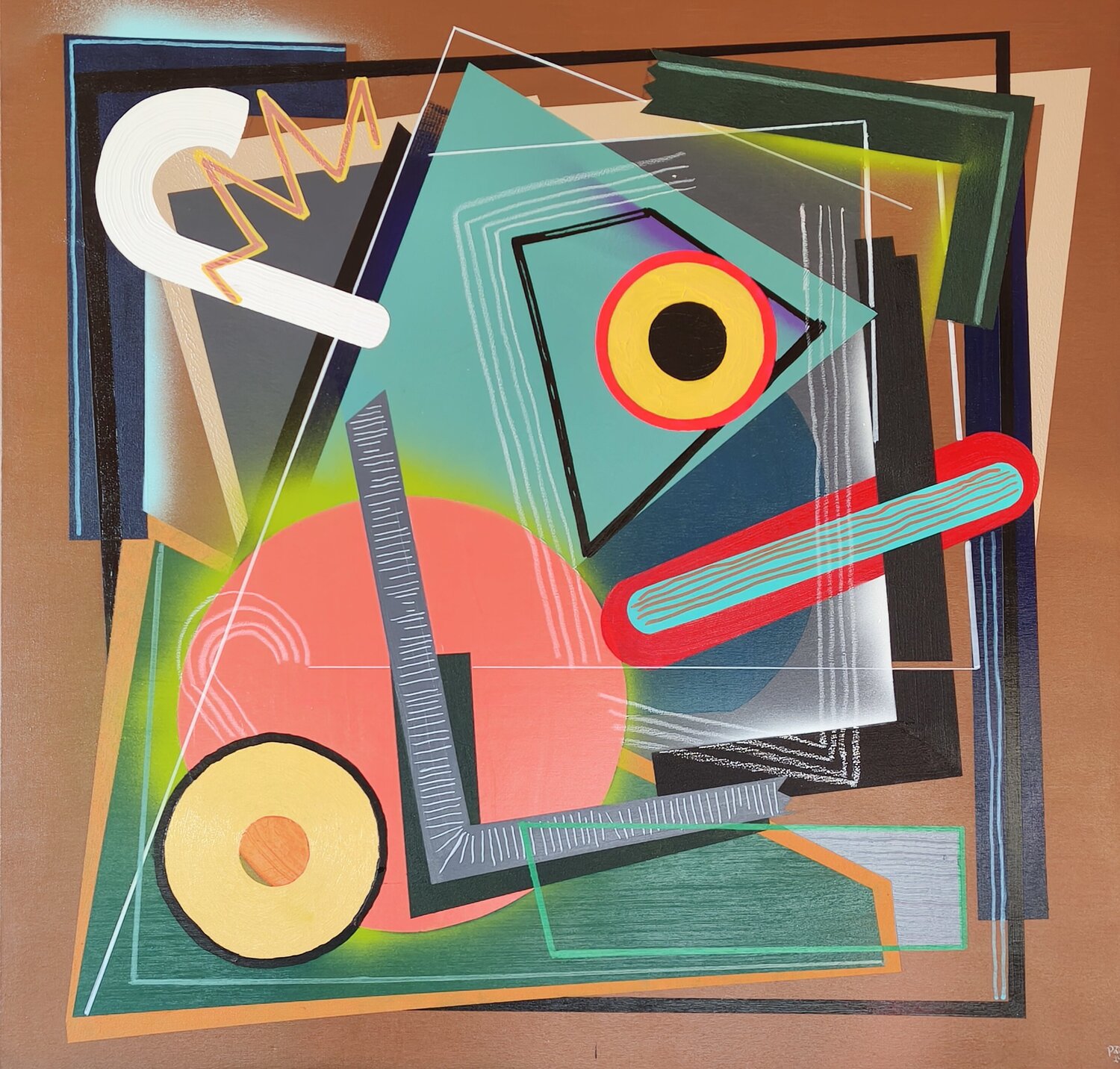 Compo III by Asier Pizac (2024) : Painting Acrylic, Spray Paint on Canvas - Singulart