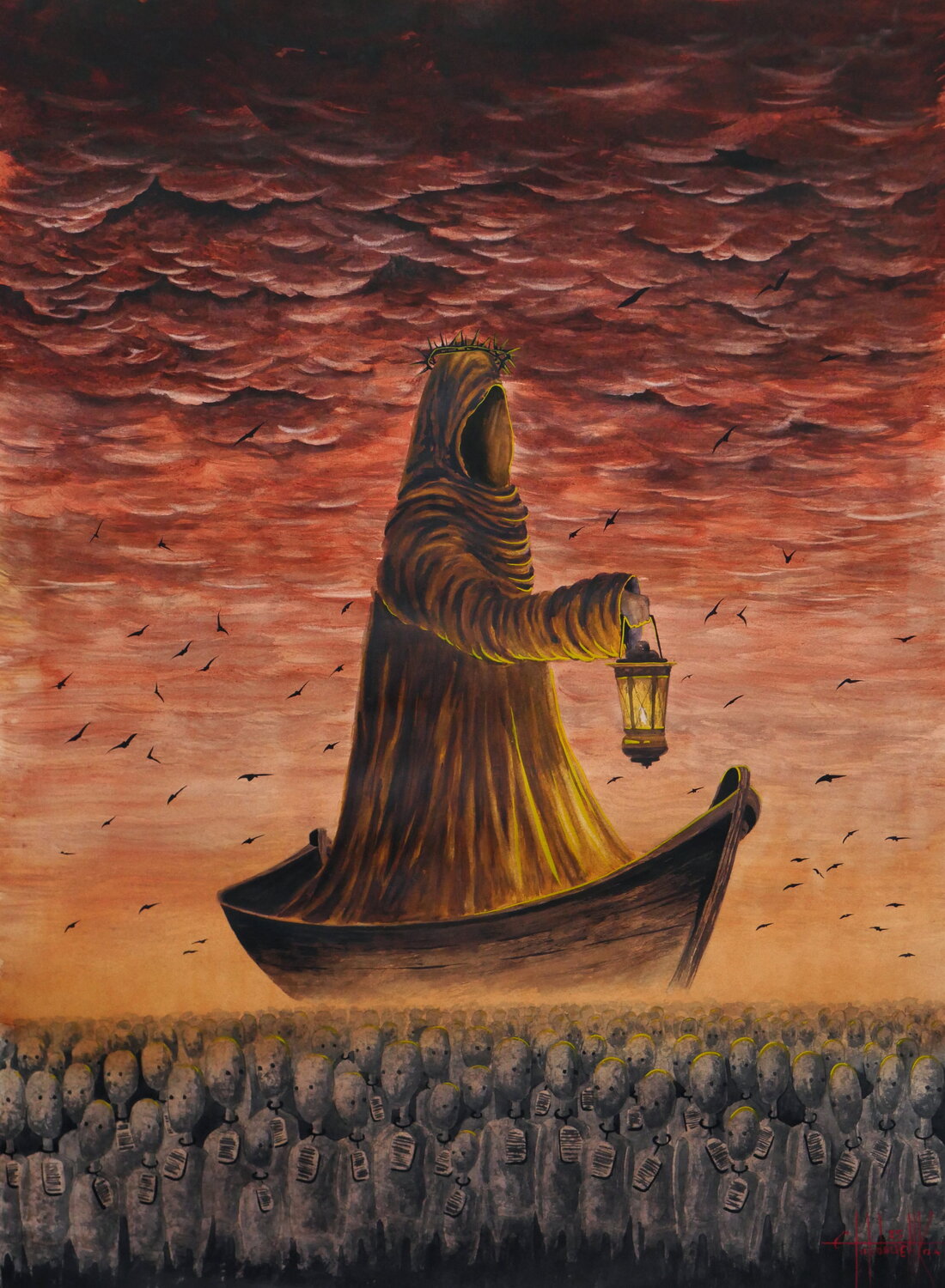 Light bearer by Eugene Gorbachenko (2025) : Painting Watercolor on Paper - Singulart