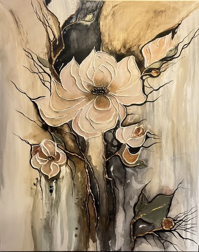 Cappuccino de Nadya Bocheva (2025): Pintura Acrílico, Pintura en relieve en Lienzo - Singulart