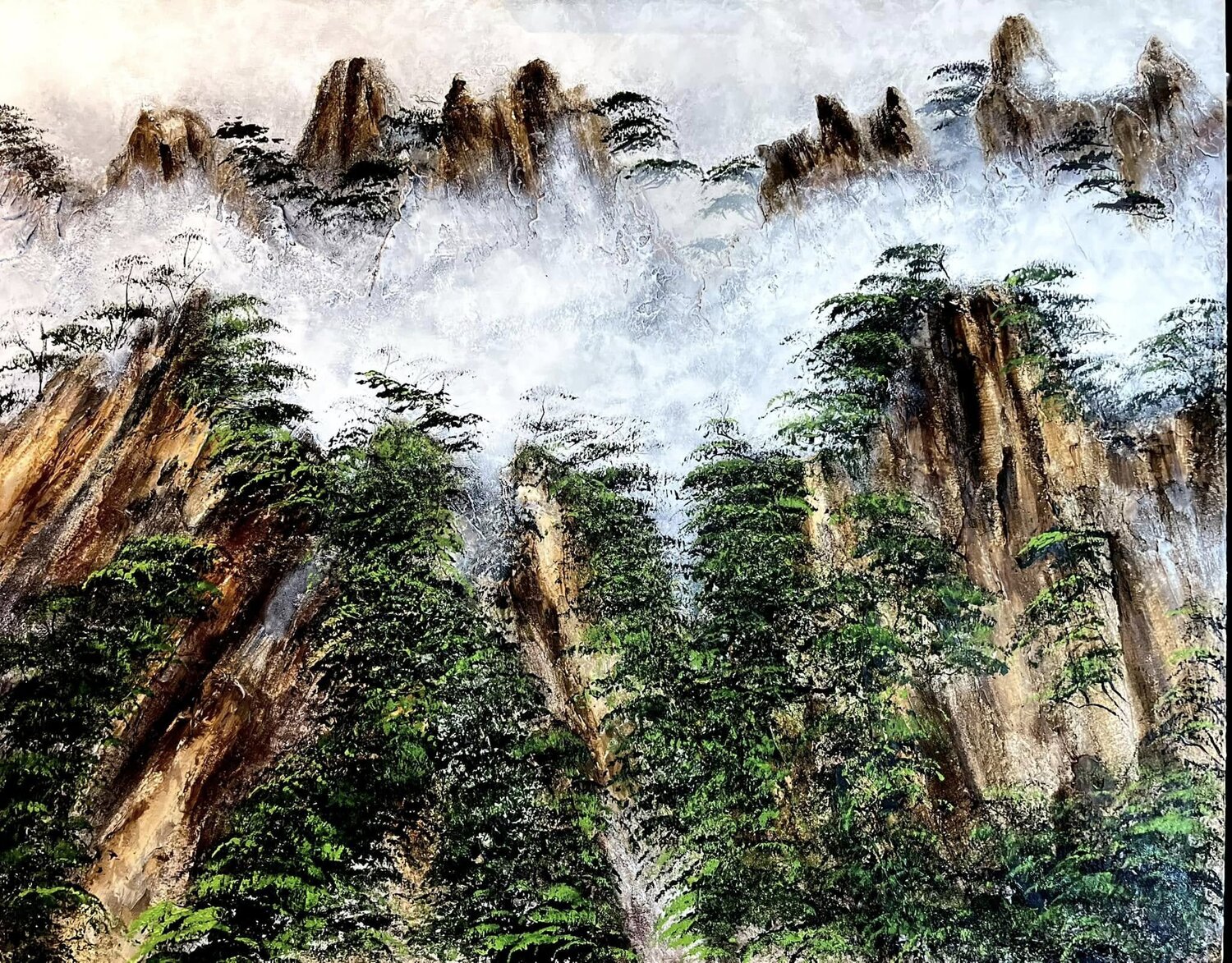 Huangshan by Nadya Bocheva (2025) : Painting Acrylic, Relief Printing on Canvas - Singulart