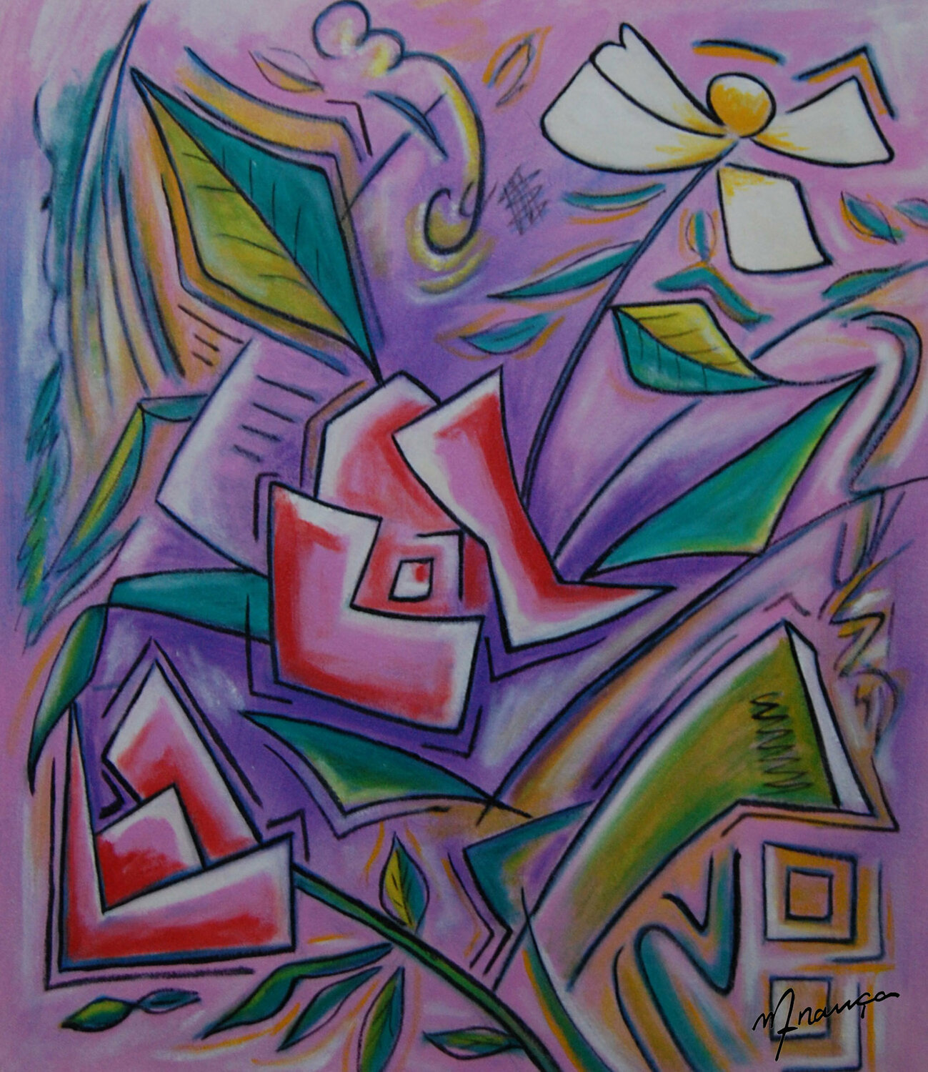 The Red Roses by Marcio Moreira (2019) : Painting Acrylic on Canvas ...