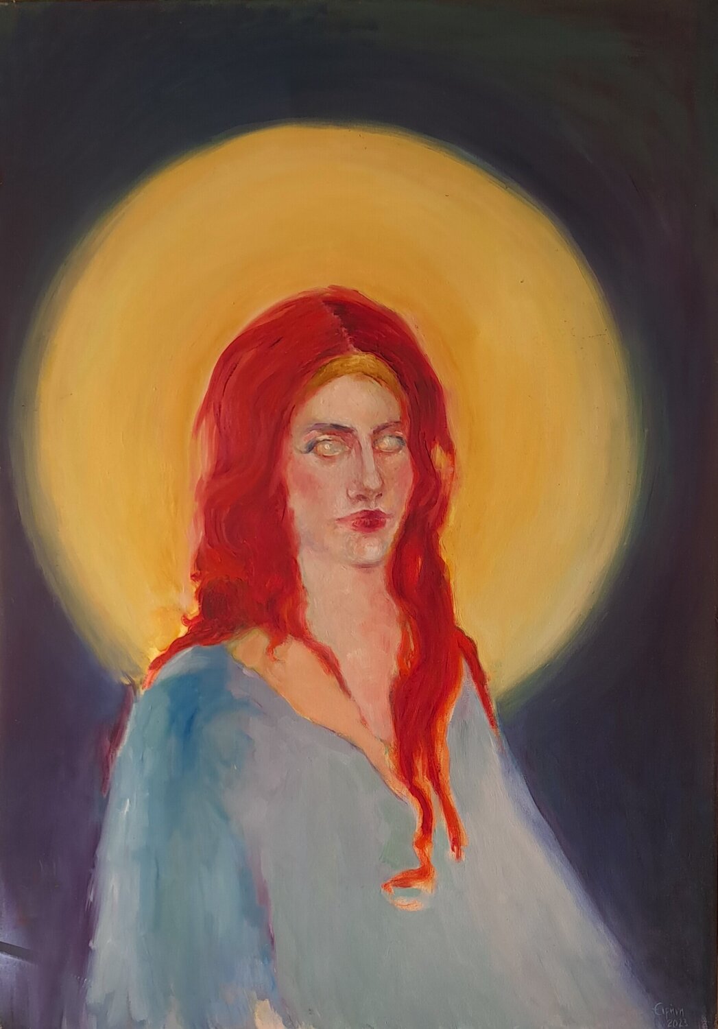 throuth the eyes of the soul von Eirini Riga (2023): Malerei Öl auf ...