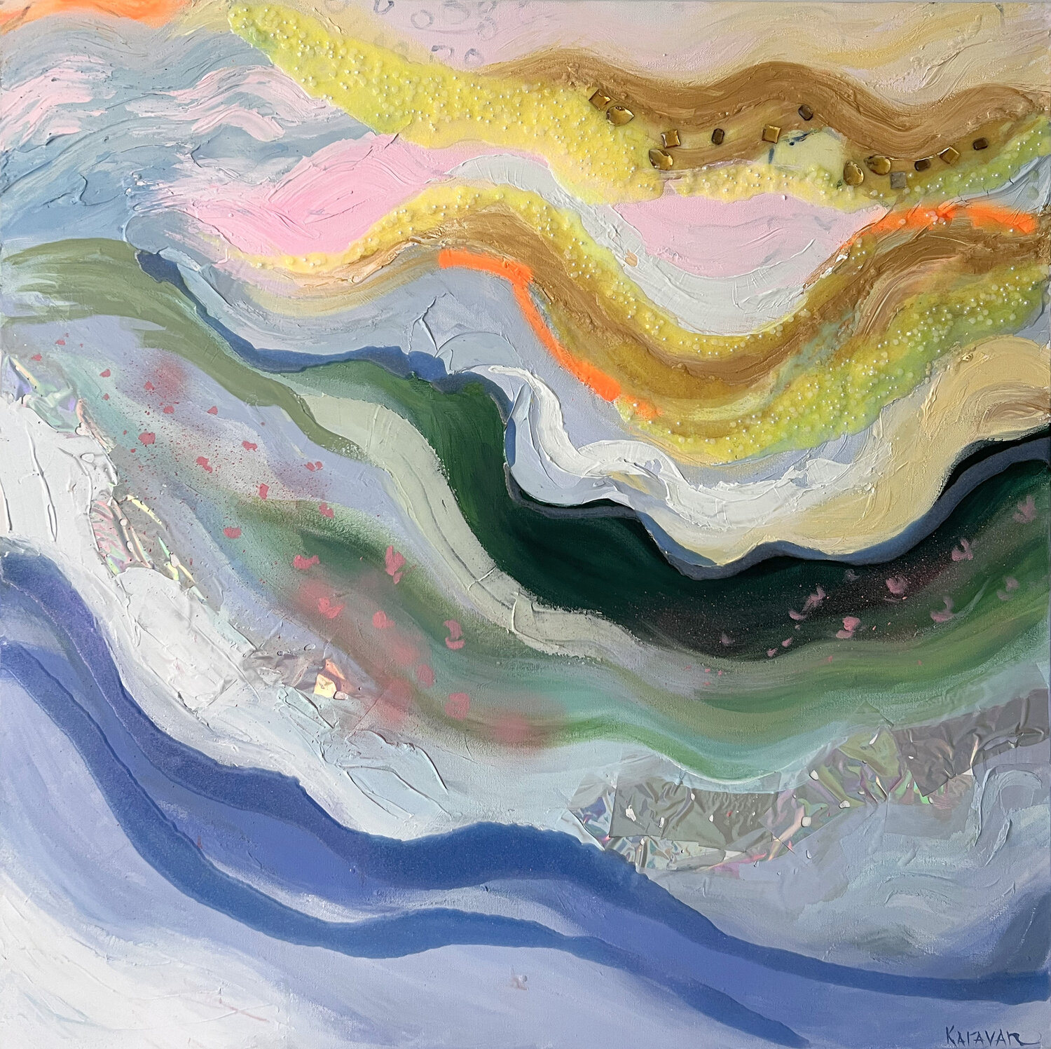 Sugar Sky de Nataliia Karavan (2025): Pintura Acrílico, Resina epoxi en Lienzo - Singulart