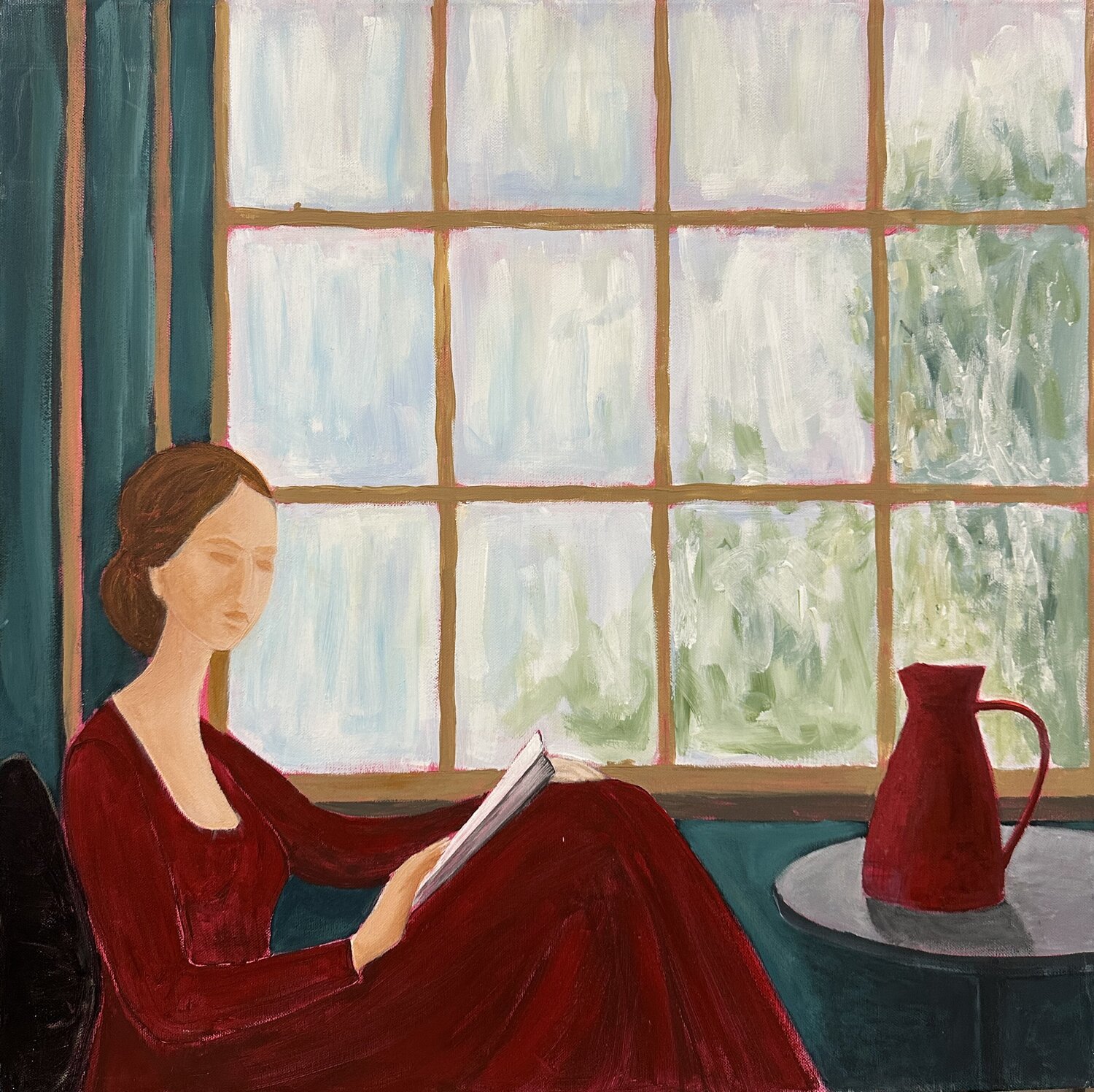 Modern Portrait "Reading Stendhal" de Iryna Bondar (2024): Pintura ...