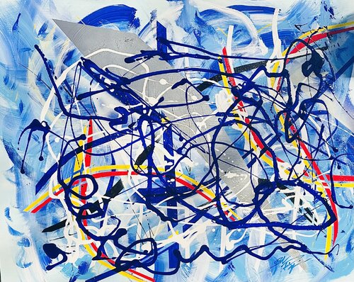 Fire blue blowing supreme by Bob Rispoli (2025) : Painting Acrylic on ...