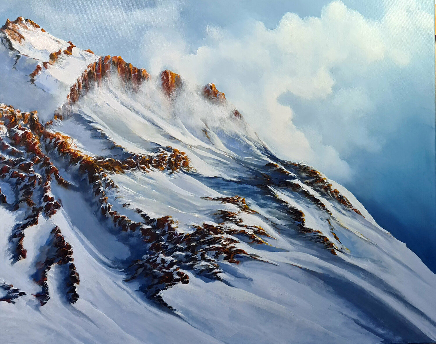 Sierra Nevada en Invierno de Elizabeth Williams (2021) : Peinture Huile ...
