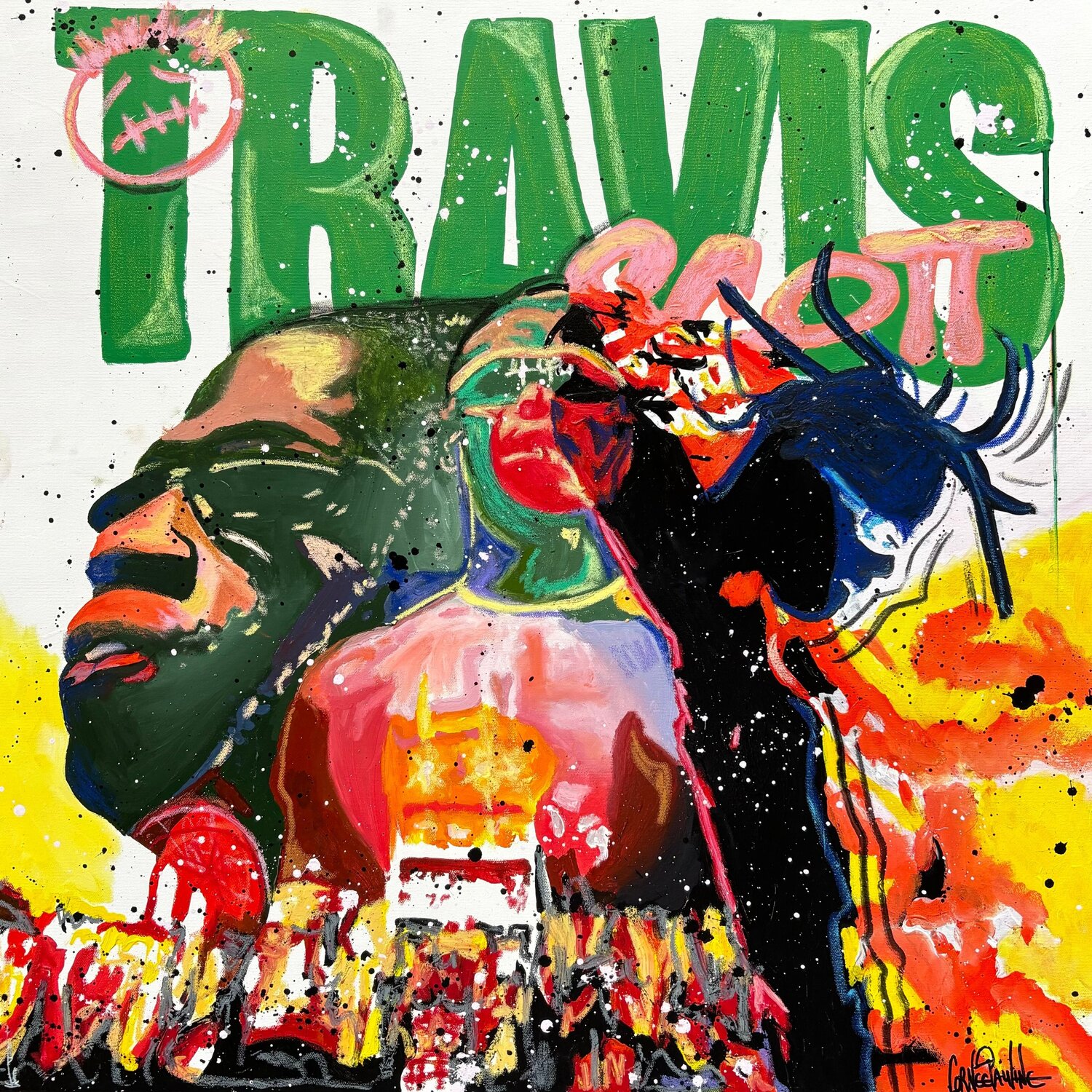 Travis Scott on fire de Pauline Cornee (2025) : Peinture Acrylique ...