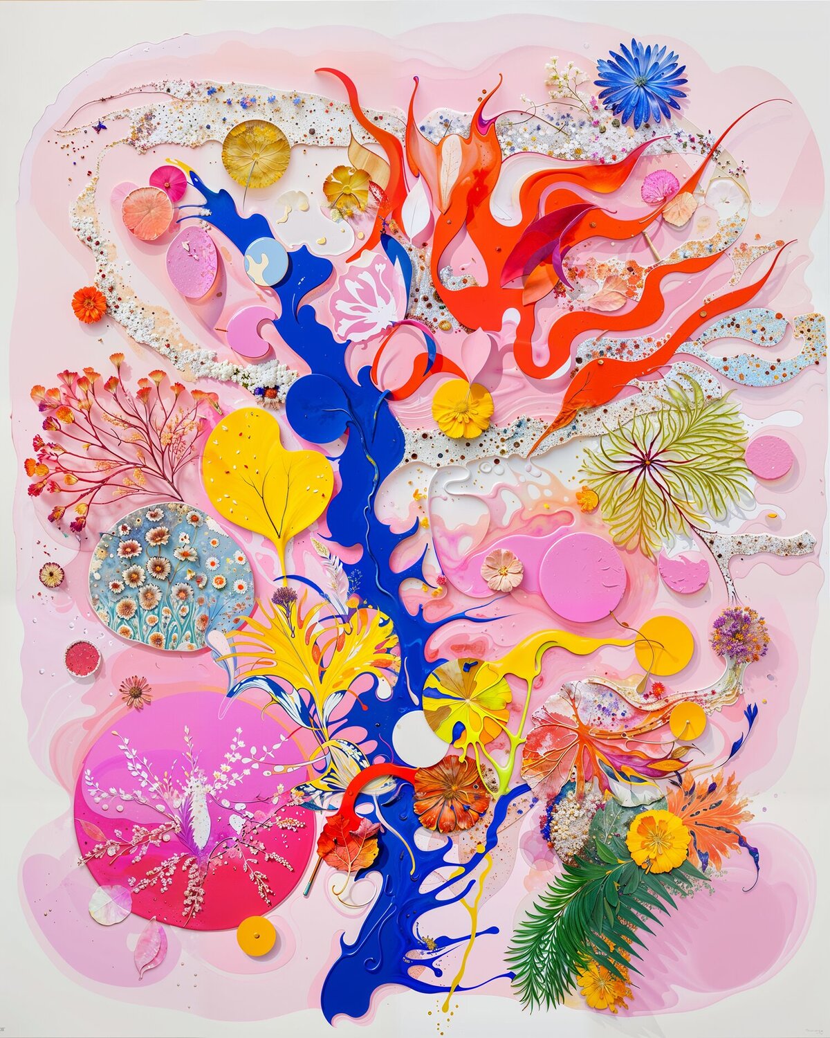 5-ONLY: Aesthetic mixed media floral fine art in the author's technique ...