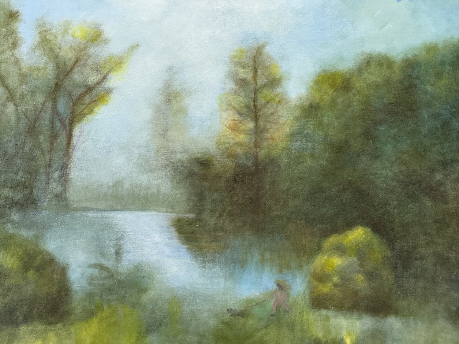 Water walk among trees by Sheila Olivier-Carchidi (2023) : Painting Oil ...