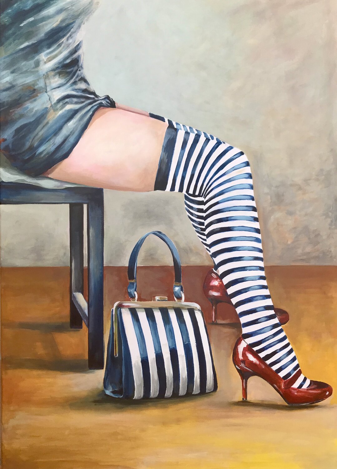 Striped Stockings high heels Michael Rehr-Hoffmann