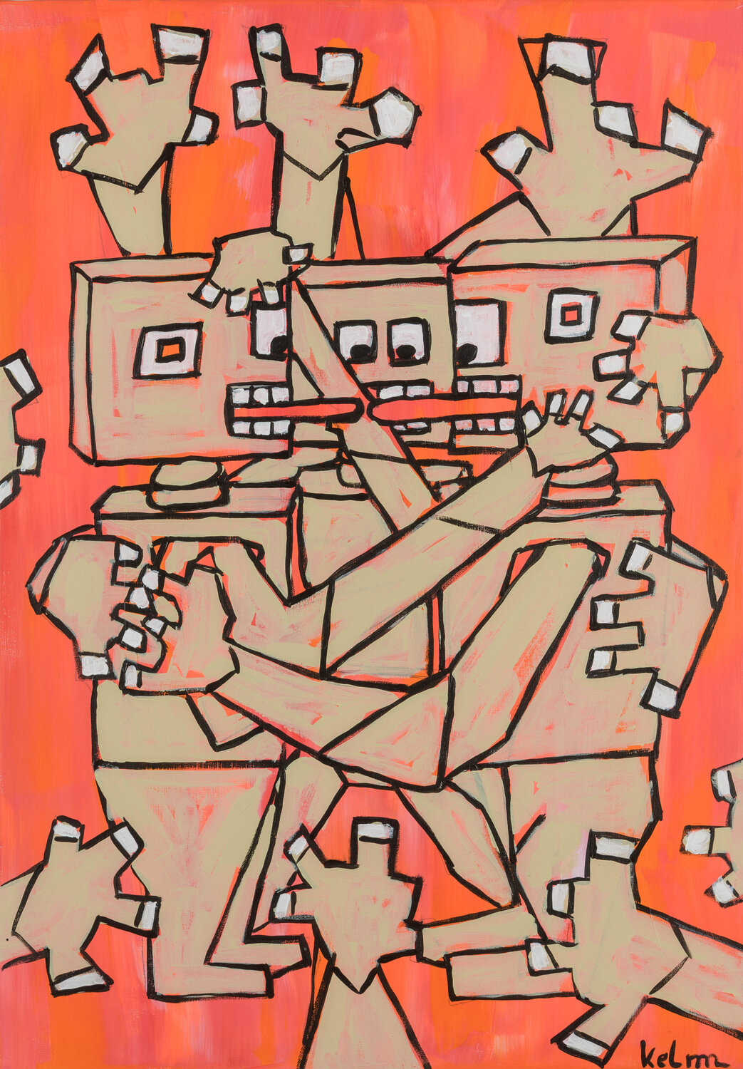 AI practices touch de Thomas Kelm (2024): Pintura Acrílico en Lienzo - Singulart