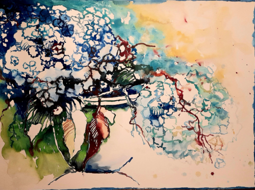 Hortensie by Michaela Petra Sturm (2016) : Painting Watercolor on Paper ...