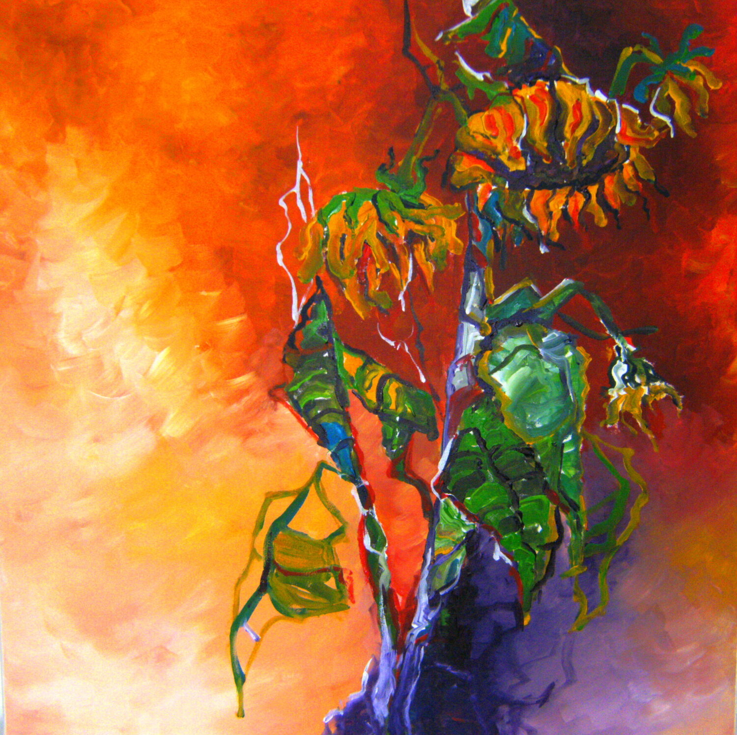 Sonnenblume by Michaela Petra Sturm (2009) : Painting Acrylic on Canvas ...