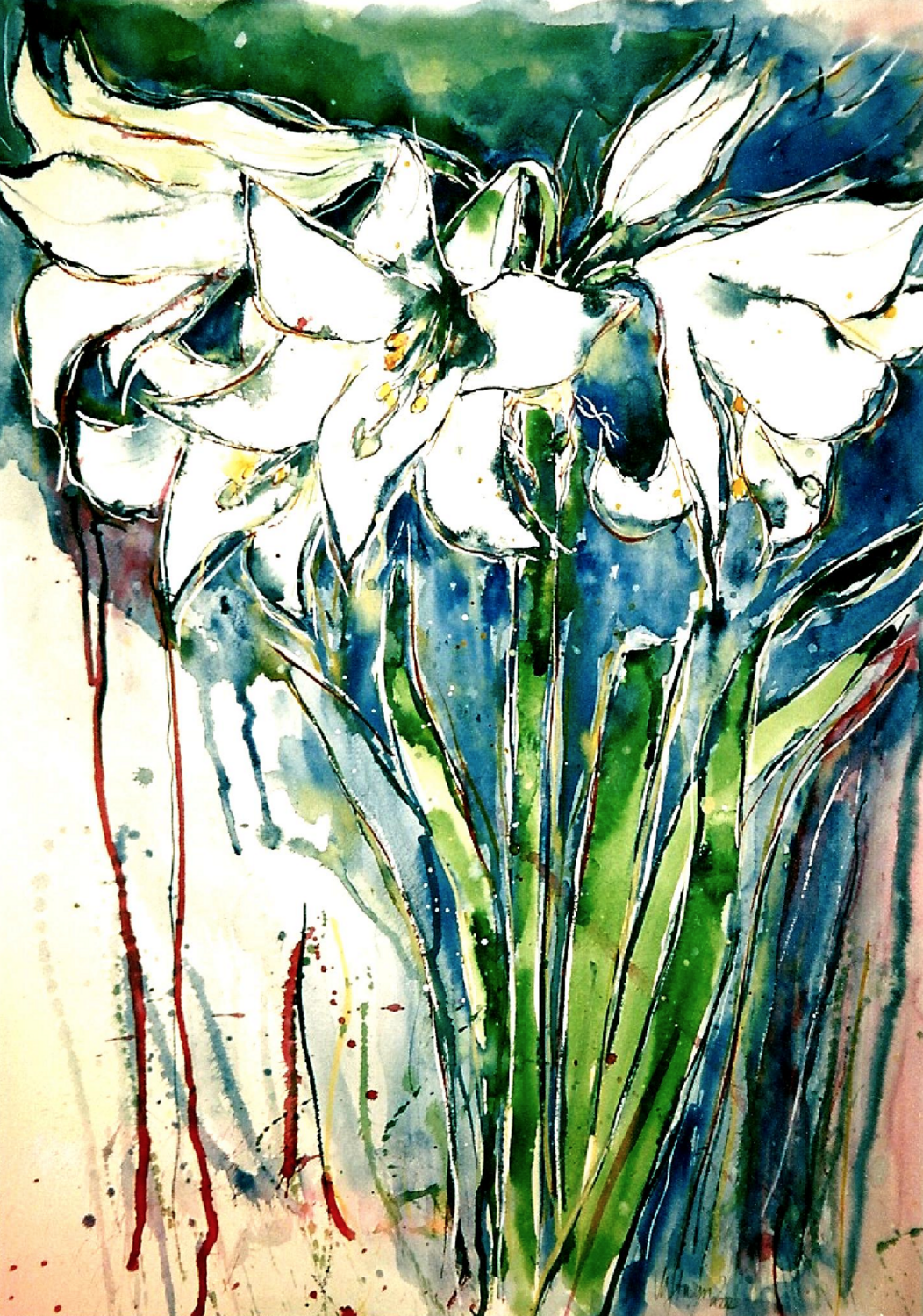 Lilien „Weiße Pracht“ by Michaela Petra Sturm (2002) : Painting ...