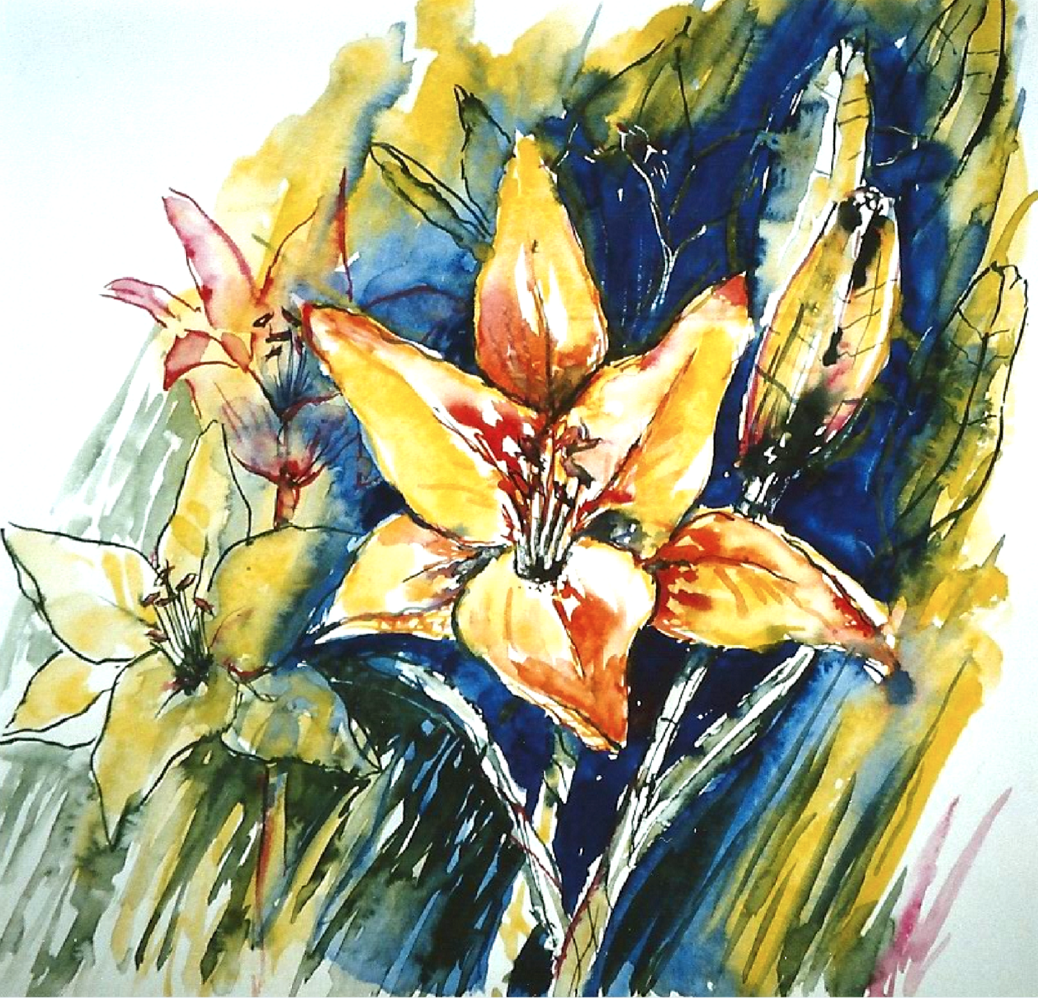 Lilien „Feurige Blüte“ de Michaela Petra Sturm (2006) : Peinture ...