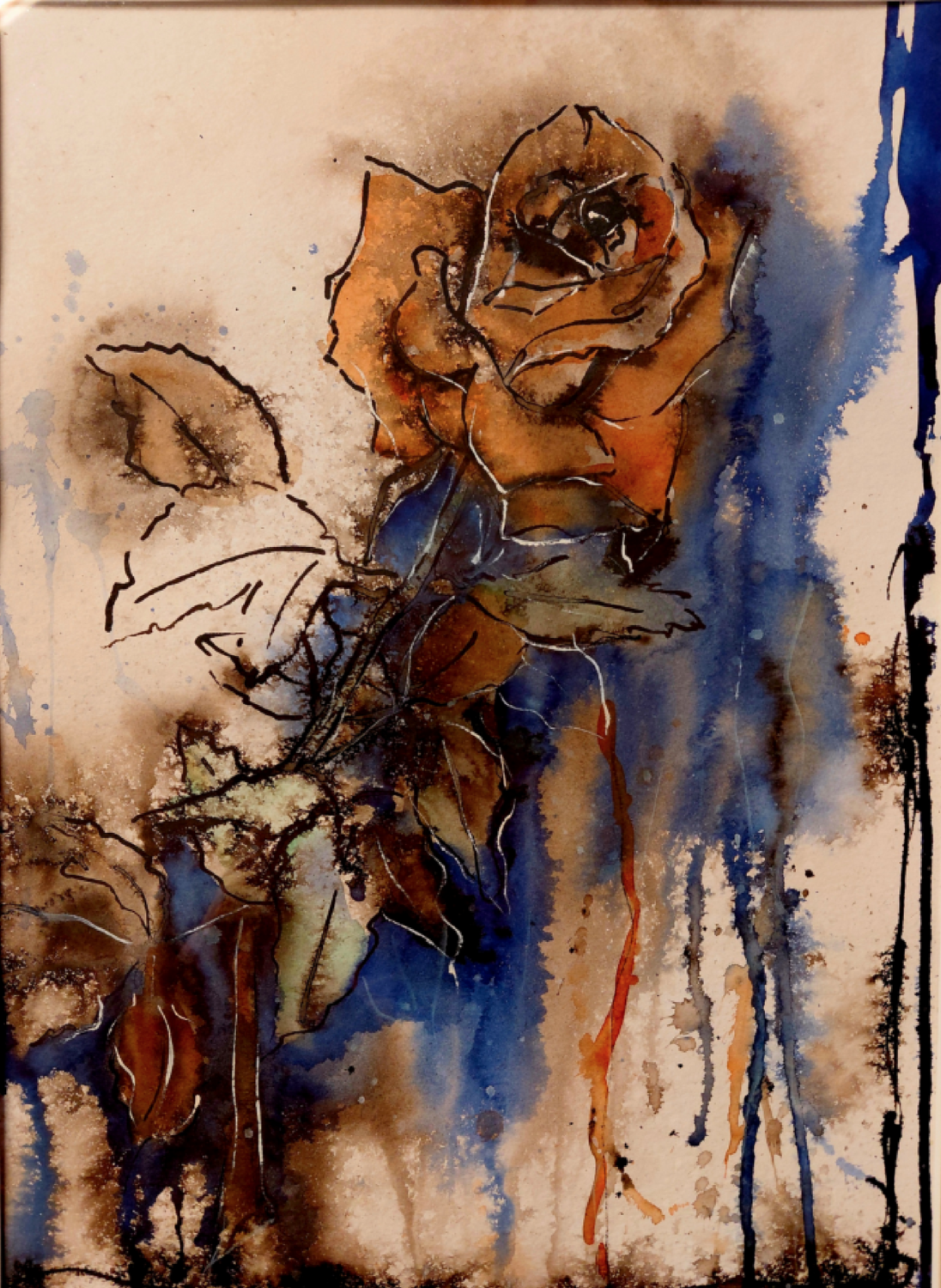 „Rose im Zwielicht“ by Michaela Petra Sturm (2002) : Painting ...