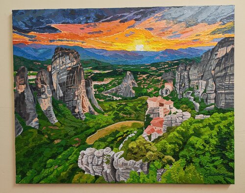 Meteora - Rock Monasteries by Greta Stoytcheva (2026) : Painting ...