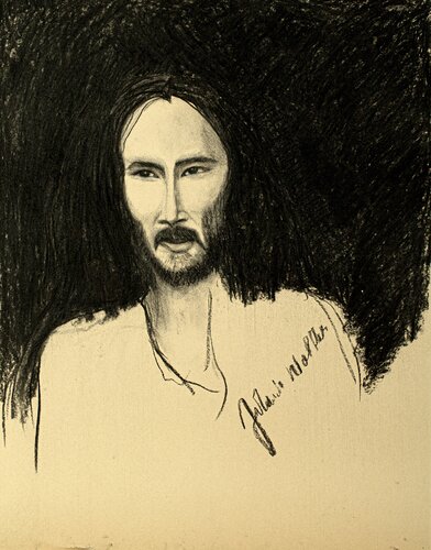 K.R.Portrait by Jolanda Walther (2023) : Drawing Charcoal on Cardboard ...