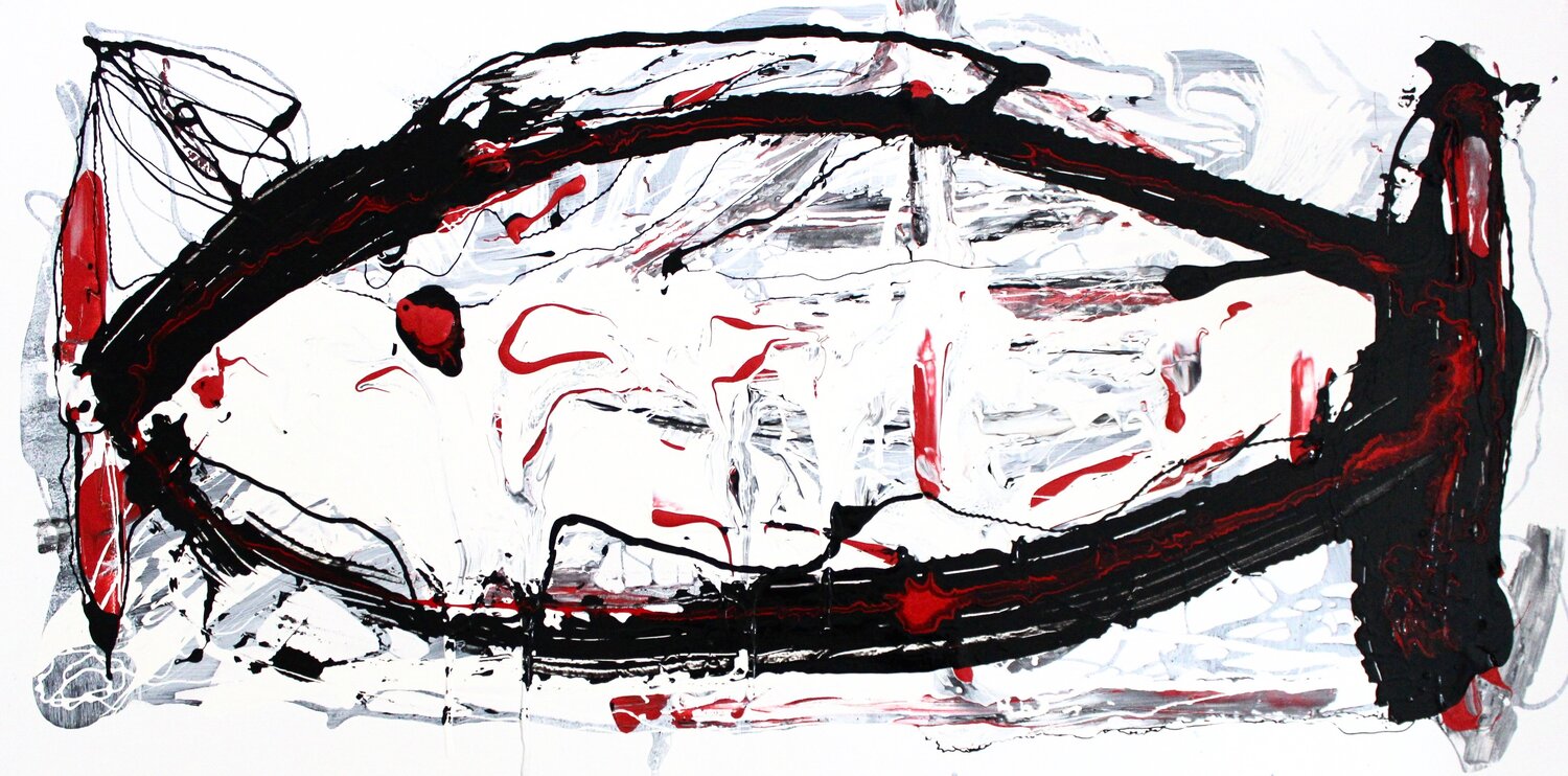 Deep Sea II von Julia Pust (2025): Malerei Acryl, Lack auf Leinwand ...