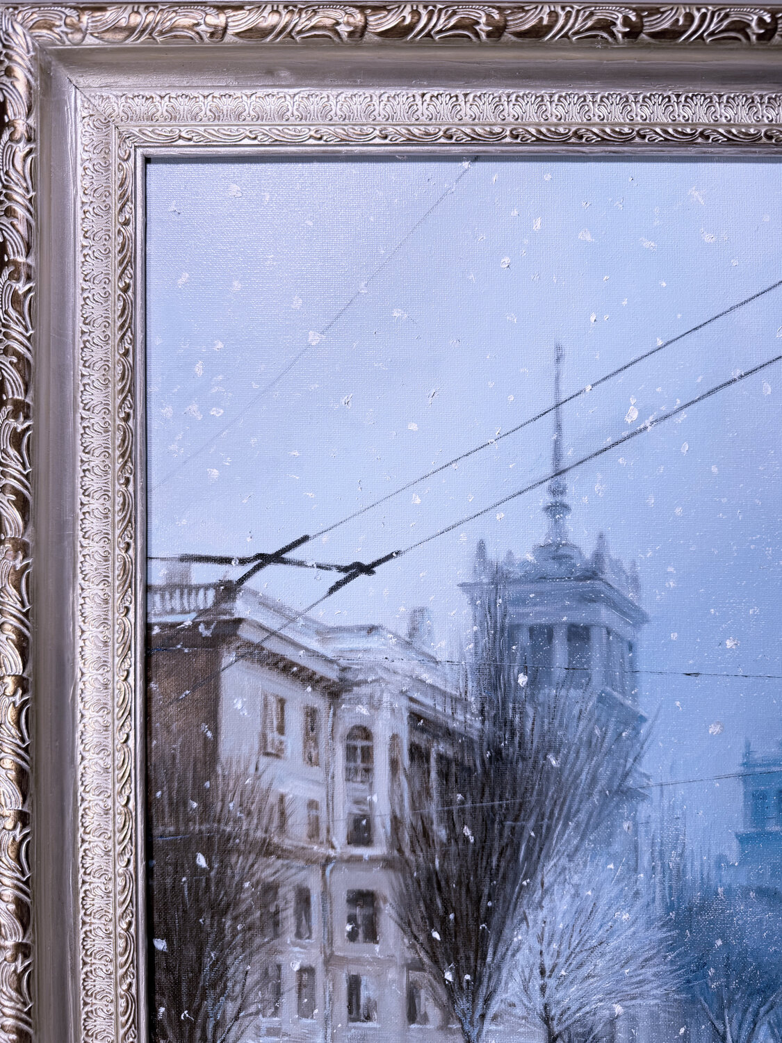 Winter City by Sumarokov Vladimir (2025) : Painting Oil on Canvas - Singulart